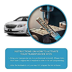 Keyless2Go Replacement for New Uncut Transponder Ignition Car Key High Security Laser Sidemill B119 HU100