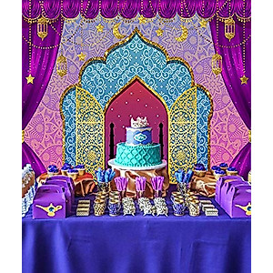 Aladdin Backdrop Photography Arabian Moroccan Nights Birthday Party Magic Genie Indian Luxurious Photo Background Princess Baby Shower Vinyl 7x5ft Photo Booth Studio Props