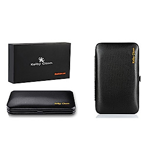 Keiby Citom Professional Stainless Steel Nail Clipper Travel & Grooming Kit Nail Tools Manicure & Pedicure Set of 15pcs with Luxurious Case (Black/Yellow)