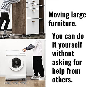 360°Rotating Wheels Furniture Dolly for Moving with 4 Lockable Wheels, 2800Lbs Load Capacity Heavy Furniture Lifter Roller Mover for Moving Heavy Furniture Sofa/Refrigerator/Washing Machine/Cabinet