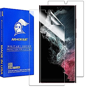 [2 Pack] ArmorSuit MilitaryShield Screen Protector Designed for Samsung Galaxy S22 Ultra 6.8" Case Friendly (2022 Release) Anti-Bubble HD Clear Film - Made in USA