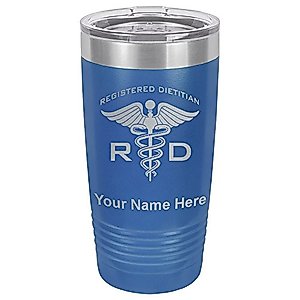 LaserGram 20oz Vacuum Insulated Tumbler Mug, RD Registered Dietitian, Personalized Engraving Included (Dark Blue)