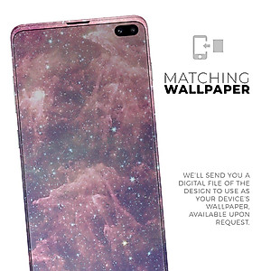 DesignSkinz Vibrant Sparkly Pink Nebula Protective Vinyl Decal Wrap Skin Cover Compatible with The Samsung Galaxy S20 (Screen Trim & Back Glass Skin)