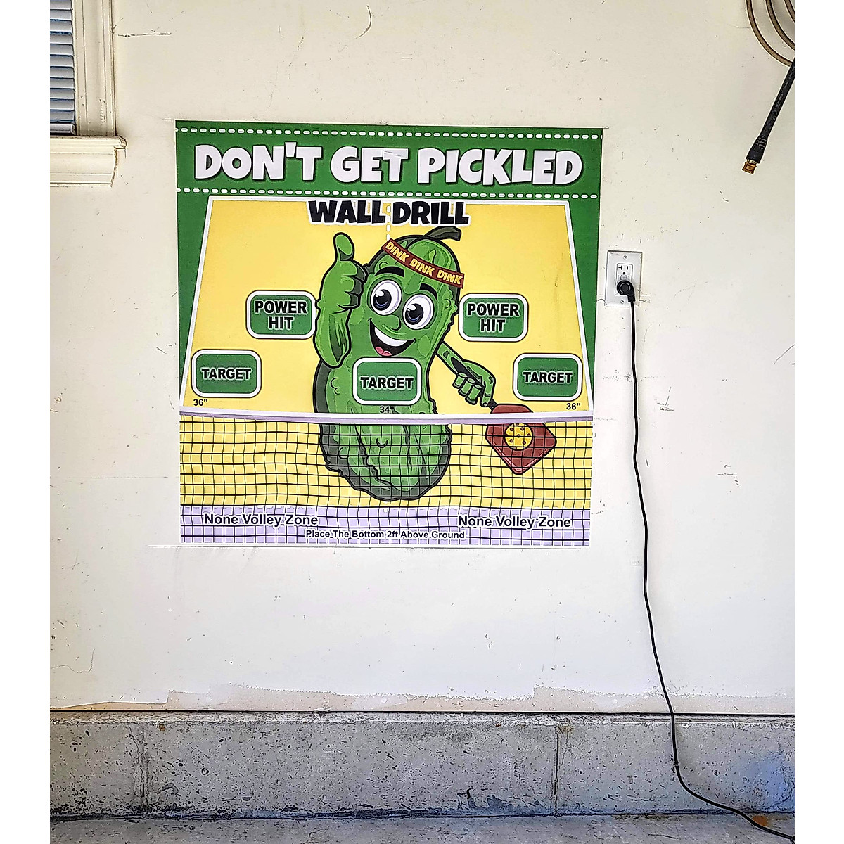 Pickleball Racquet Sport Wall Drill Target Decal - Peel and Stick Poster - A Dink Pad for Pickleball Training - Perfect Aids and Equipment - Be A Slam Master Today