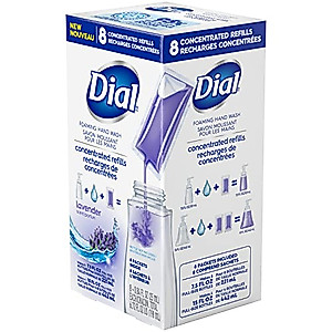 Dial Foaming Hand Wash Concentrated Refill, Lavender-scented, 8 pack, 6.72 fl oz