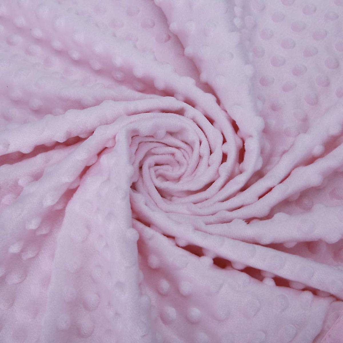 Pro Goleem Bunny Lovey and MInky Dot Baby Blanket with Satin Backing Pink