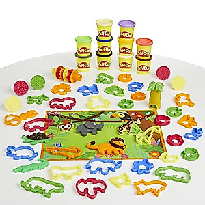 Play-Doh Animal Adventure Set, Arts and Crafts Toys for 3 Year Old Girls & Boys, 45 Tools, 10 Cans (Amazon Exclusive)