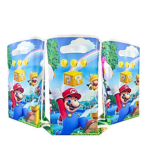 Venanoci 30Pcs Super Bros Mario Party Gift Bags Girl and Boy Birthday Party Supplies Decorates