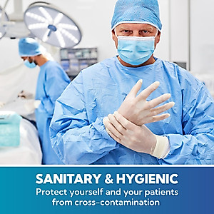 TURBA Medium Clear Disposable Gloves, 100 Count, Non-Latex, Powder-Free Vinyl Gloves for Cleaning, Sanitary Gloves for Medical Examination, Food-Safe Cooking Gloves