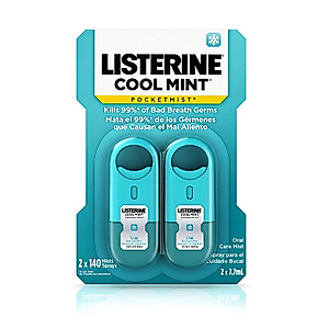 Listerine Pocketmist Cool Mint Oral Care Mist to Get Rid Of Bad Breath, 2 Pack ( Pack of 8)