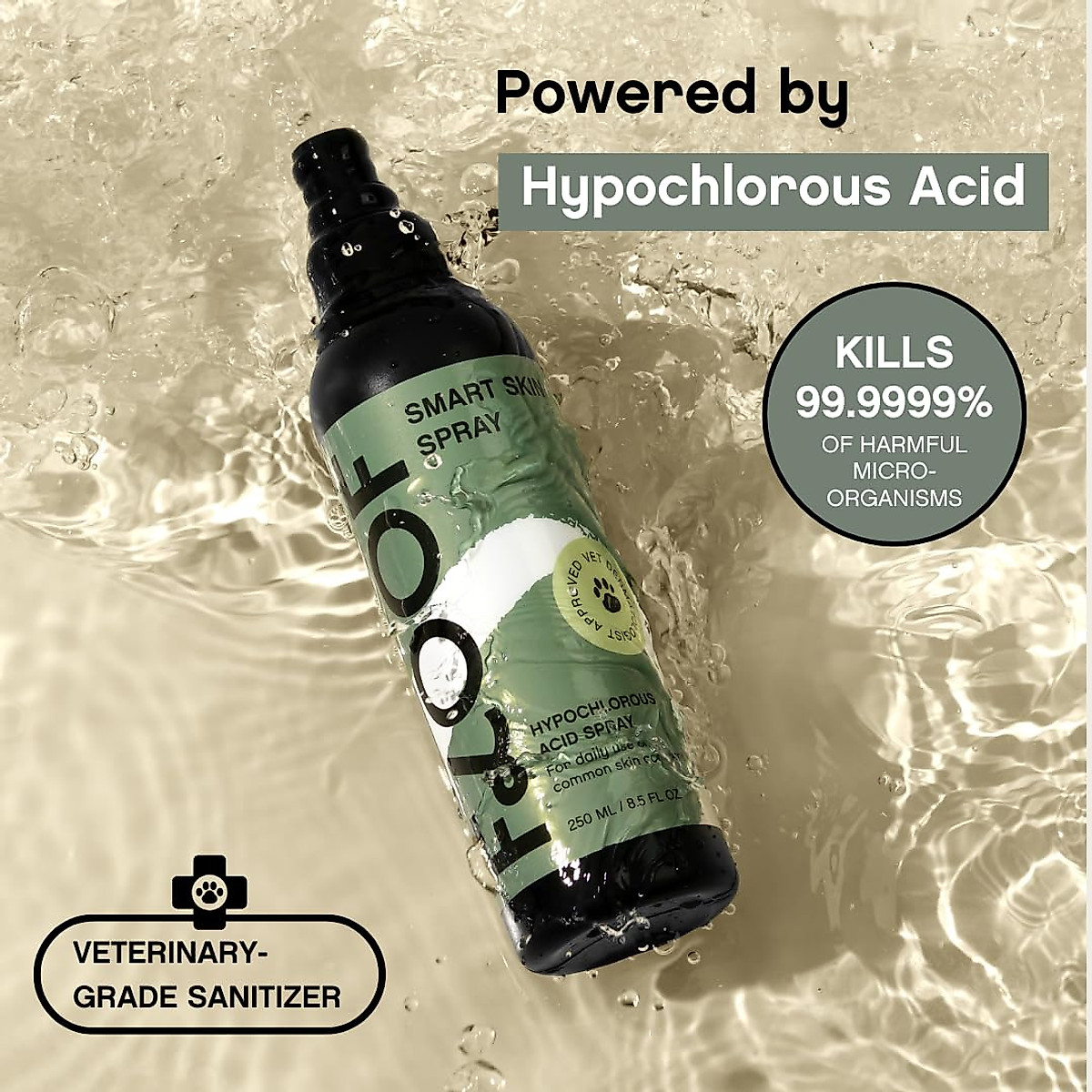 Hypochlorous Acid Spray for Dogs - Hot Spot Treatment & Allergy Relief - Dog Skin Anti Itching & Paw Licking Remedy - Wound Cleanser Spray (2.2 FL OZ) (Pack of 1)