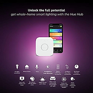 Philips Hue White and Color Ambiance LED Smart Light Bulb Starter Kit, 3 A19 Smart Bulbs & 1 Hue Hub (Works with Alexa, Apple HomeKit & Google Assistant)