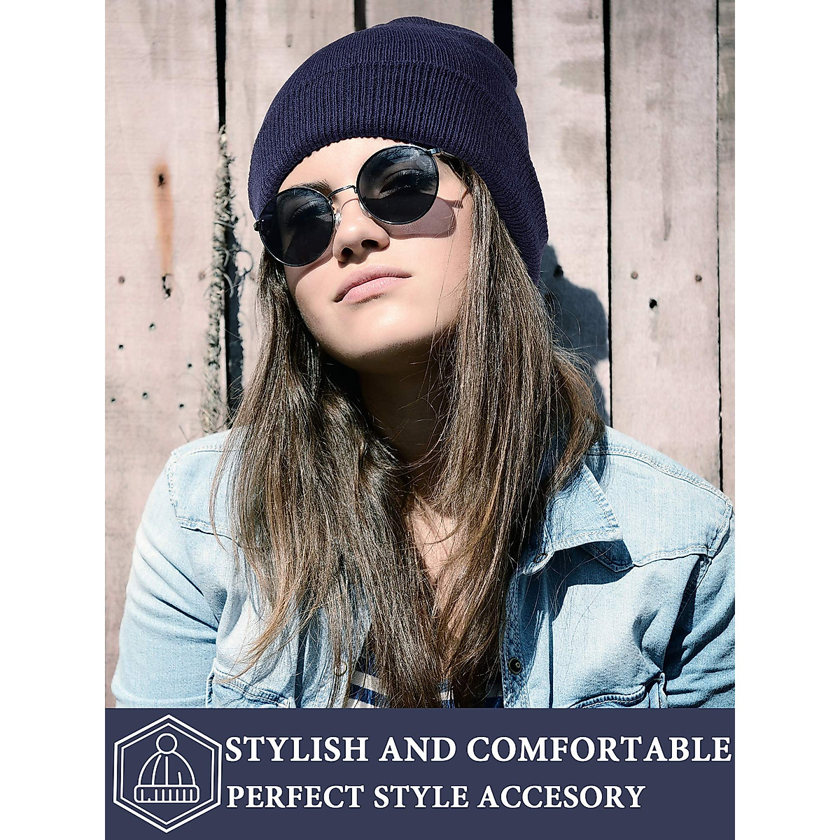 Geyoga 6 Pieces Warm Knitted Cuffed Beanie Hats Winter Cuff Skull Cap Men Women(Classic Colors)