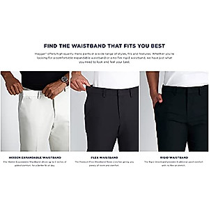 Haggar mens Cool 18 Stria Hidden Expandable Waistband Plain Front dress pants, Black, 38W x 30L US