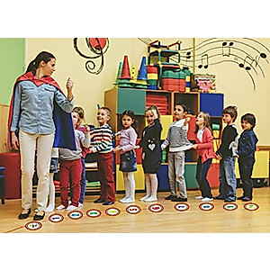 WaaHome 36pcs Number Line Up Spots Dots for Classroom Floor, 4" Rainbow Number Spot Markers Stickers, Classroom Line Up Stickers Labels for Back to School Kindergarten Elementary Teacher Supplies