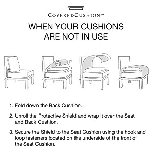 CoveredCushion 24"x24" Outdoor Cushions Set for Patio Furniture w/Built-in Removable Waterproof Cover - Fade Resistant Deep Patio Chair Cushions, Outdoor Patio Seat Cushion Replacement, Navy