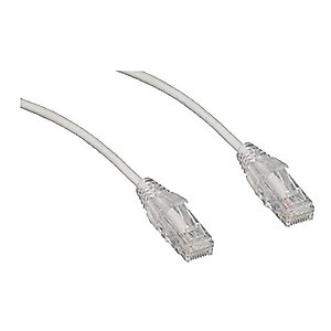 Cable Central LLC (5 Pack) Slim Cat6a White Copper Ethernet Cable, 10 Gigabit, Snagless/Molded Boot, 500 MHz, 1 Feet