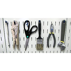 Wall Control KT-100-B BU Slotted Storage Panel Basic Hook Assortment Pegboard and Slotted Tool Board - Blue