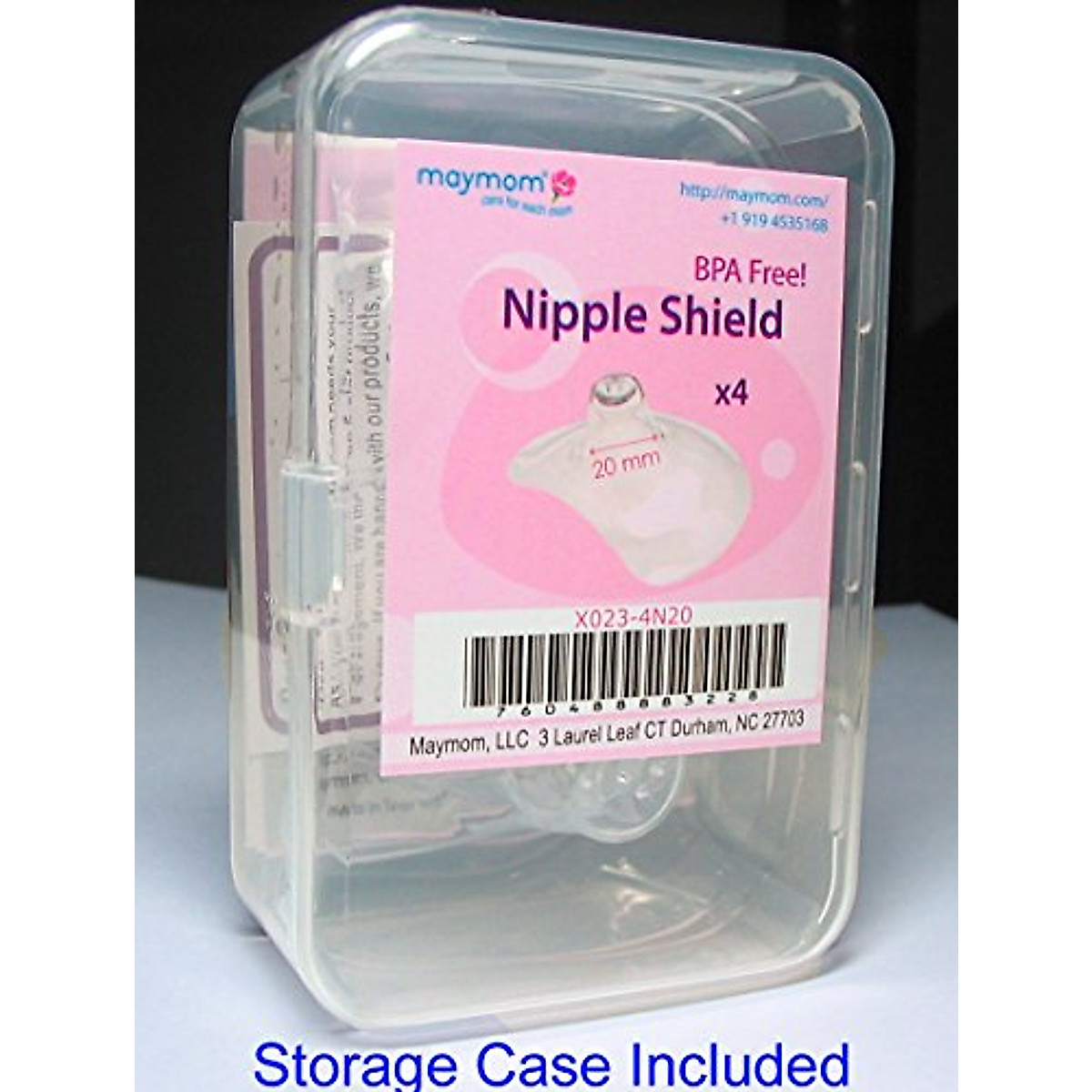 Maymom Nipple Shield (Small/Extra Small), 4pc in Reuseable Storage Case (Thicker Version)