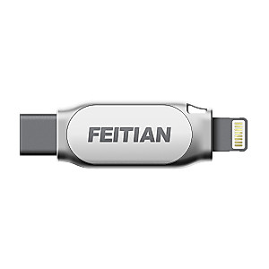 FEITIAN iePass K44 Dual-Connector iOS USB Security Key - Two Factor Authenticator - USB-C + Lightning - FIDO U2F + FIDO2 + PIV + MFi - Help Prevent Account Takeovers with Multi-Factor Authentication