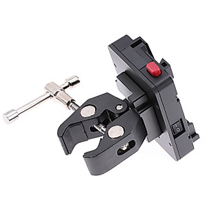Foto4easy V-Lock Mount Battery Power Supply Plate Adapter with D-tap & Super Clamp for Portable Pocket Tiny Compact Nano V-Mount Battery