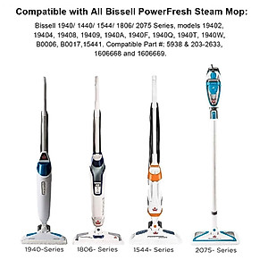 ZNBHEPA 4 Pack Replacement Pads for Bissell Powerfresh Hard Floor Steam Cleaner 1940 1440 1544 1806 2075 Series Steam Mop Compare to Part # 5938 & 203-2633.