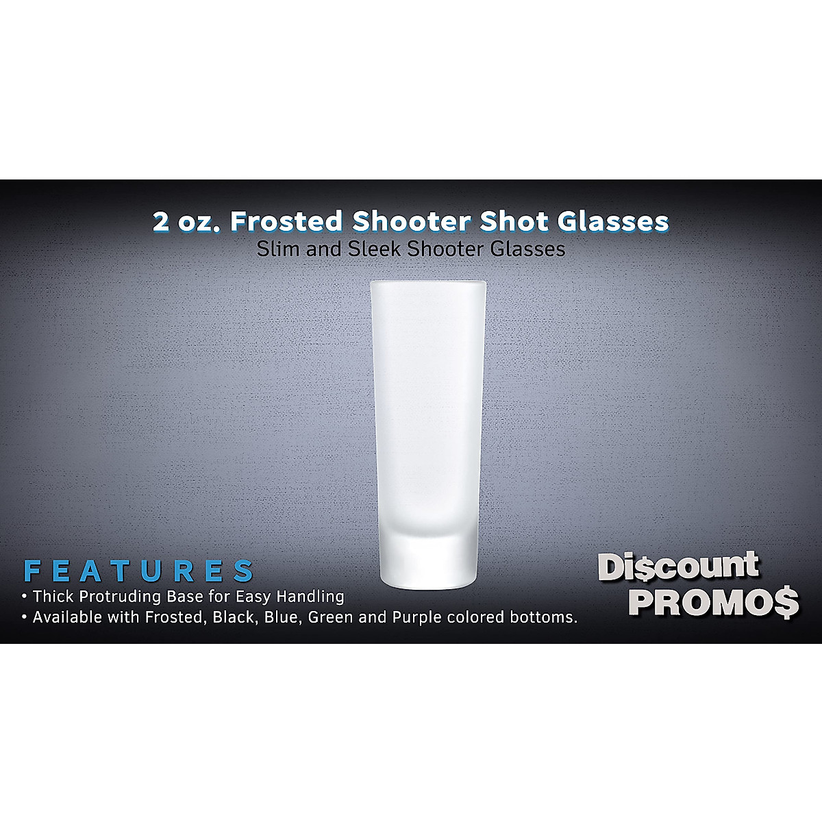 DISCOUNT PROMOS 10 Frosted Shooter Shot Glasses Set, 2 oz. - Barware, Velvet - Frosted