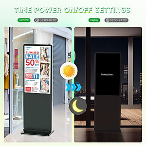 49 Inch Indoor Touch Screen Digital Signage,Floor Standing Digital Signage Displays,Digital Kiosks & Interactive Displays Support HDMI Input,Auto Media Player,Android System,Black ﻿