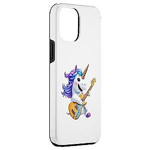 iPhone 14 Plus Cool unicorn rocking with electric guitar cute rock music Case