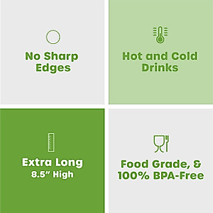 [100 Count] Jumbo Smoothie Straws - 8.5" High - Assorted Colors