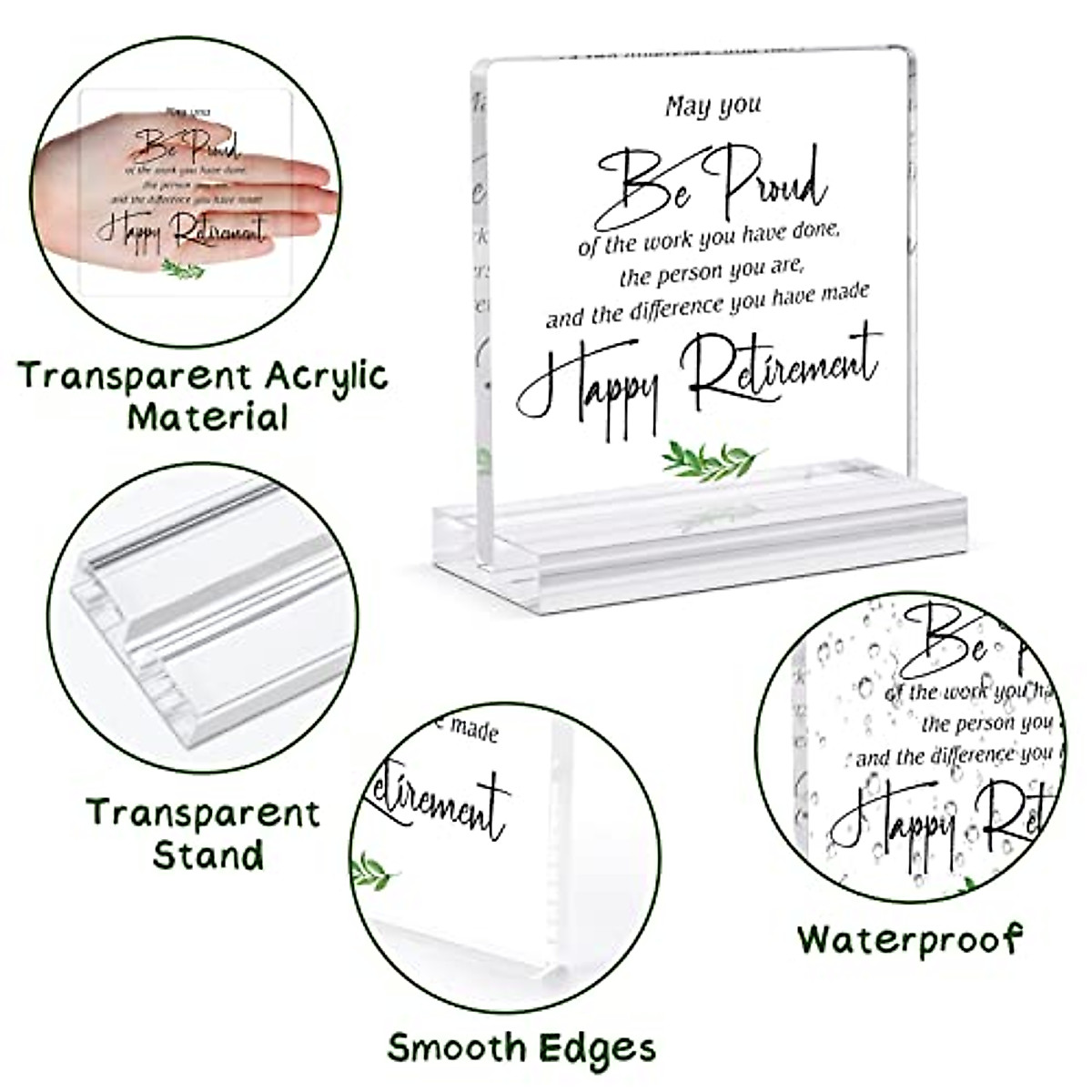 Retirement Gifts For Men Best Retirement Gifts For Women 2023 Happy Retirement Party Decorations Acrylic Retirement Plaque For Coworker Teacher Nurse