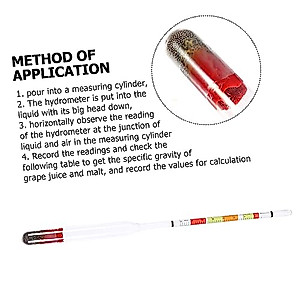 Mikinona 2pcs Three Range Sugar Meter Syrup Measure Gauges Wine Beer Hydrometers American Measurements Sweet Measurements Liquid Gauges Alcohol Tester Guages Whiskey Hydrometer Glass