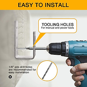 2x4 Door Barricade Brackets (2 pcs) | Drop Open Bar Holder Marine Grade Stainless Steel U Bracket for 2 by 4 Lumber as Security Door Reinforcement, Door Jammer, Barn, Shed, Garage, Gate