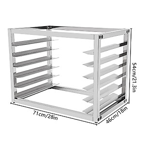 YUMIONB Baking Tray Rack, 6-Tiers Stainless Steel Bakery Rack Commerical Cookie Racks Food Trays Sheet Pan Rack Home Kitchen Bakery Cooling Rack with Allen Key for Bakeries, Kitchens, Restaurants