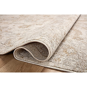 Loloi Odette Collection 6'-7" x 9'-6" Area Rug in Ivory/Beige - Designer Long Runner Rug, Neutral Runner Rug for Hallways & Entryways, High-Traffic Area Rug