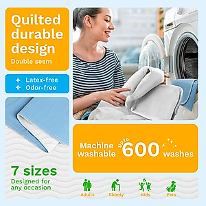 GREEN LIFESTYLE Washable Underpads - Large Bed Pads for use as Incontinence Bed Pads, Reusable Pet Pads, Great for Dogs, Cats, Bunny, Seniors Bed Pad (Pack of 2 - 48x48)