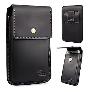 Topstache X-Large Leather Phone Holster for Belt,S23 Ultra S23 Plus Belt Clip Holder for Men,Leather Phone Pouch for iPhone 14 Pro Max,Universal Smartphone Holster for Phone with Protective Case