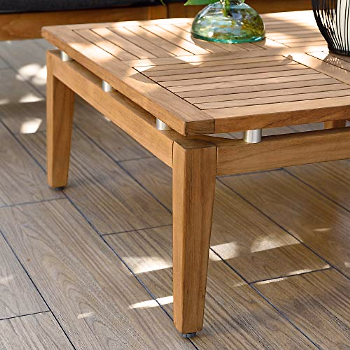 ARMEN LIVING LCARCOTK Arno Outdoor Square Teak Wood Coffee Table