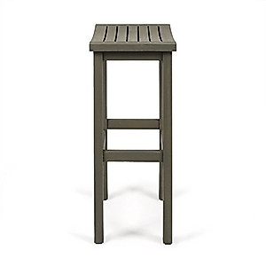 Christopher Knight Home Caribbean Outdoor 30" Acacia Wood Barstools, 4-Pcs Set, Grey Finish