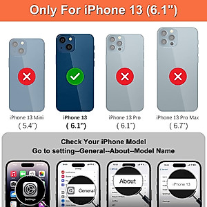 iCoverCase Compatible with iPhone 13 Phone Case with Card Holder, Wallet Case for Women Men RFID Blocking PU Leather Case 6.1 Inch (Gray Leopard)