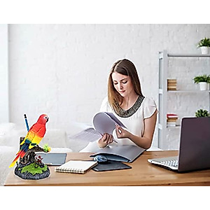 Voice-Activated Induction Birds Toy, Chirping Fluttering Simulation Parrot Birds Toys Office Desktop Home Decor Ornament Gifts for Kids Children (Green)