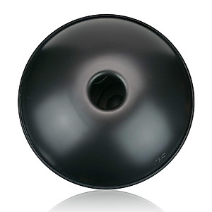 "OcarinaWind" Hand Pan in D Minor 12 Notes Steel Hand Drum,440HZ (22.8" (58cm), Black 12 Notes-D3 A3 B3b C4 D4 E4 F4 G4 A4 C5 D5 E5) with Soft Hand Pan Bag