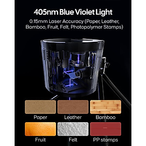 LaserPecker 1 Pro Laser Engraving Machine, Laser Engraver Mini 405nm Wavelength Laser Etcher, 0.15mm High Precision Engraver for Felt Leather Wood (No for Metal) - with Auto Focus Stand
