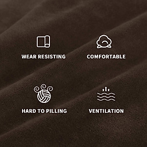 MAXIJIN Recliner Loveseat Slipcover, 6 Pieces Stretch Velvet Reclining Sofa Cover, 2 Seater Love Seat Recliner Couch Cover, Thick, Soft, Washable Furniture Cover (Loveseat Recliner, Dark Coffee)