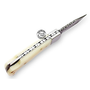 Hunting Edge Camel Bone 6.5'' 100% Handmade Damascus Steel Folding Pocket Knife 100% Prime Quality