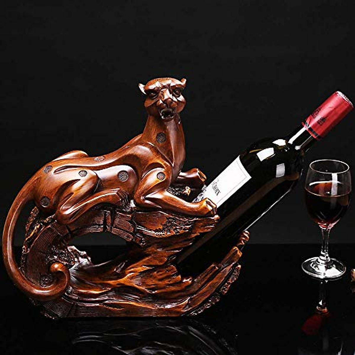 PIBM Stylish Simplicity Wine Racks Free Standing Decor,Retro Resin Craft,Animal Ornament Statue,Wine Racks Floor,Fashion Home Decor Centerpiece(31 * 13 * 30Cm)