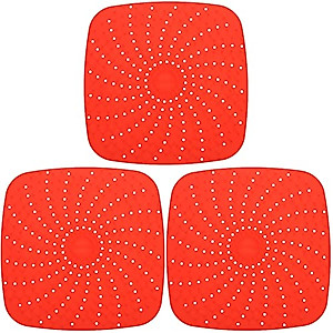 Hemoton Air 3pcs Kitchen Patch Parchment Reusable Silicone Liners: Trivet with fryer Cm Replacement Gadget Steamer Non- Pad Practical Holders Non Home Baking Tool Useful Grade Tray