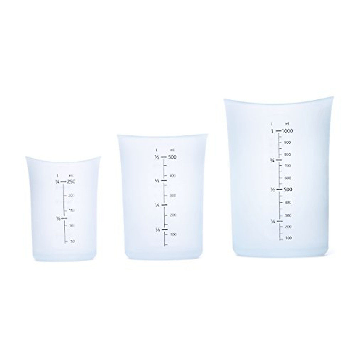 iSi Basics Measuring Set of 3 Silicone Flexible Measuring Cup, Translucent
