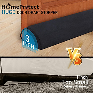 HomeProtect Under Door Draft Stopper 36 Inch Door Soundproofing Block Cold Air Wind/Breeze Noise Light, Weather Stripping Seal Sweep Improved Triangle Design More Fits 0 to 2" Gaps