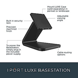IPORT Luxe (LuxePort) BaseStation iPad Stand - Compatible with All Luxe Cases for iPad Mini 4 and 5, iPad 9.7, 10.2, 10.5 - White